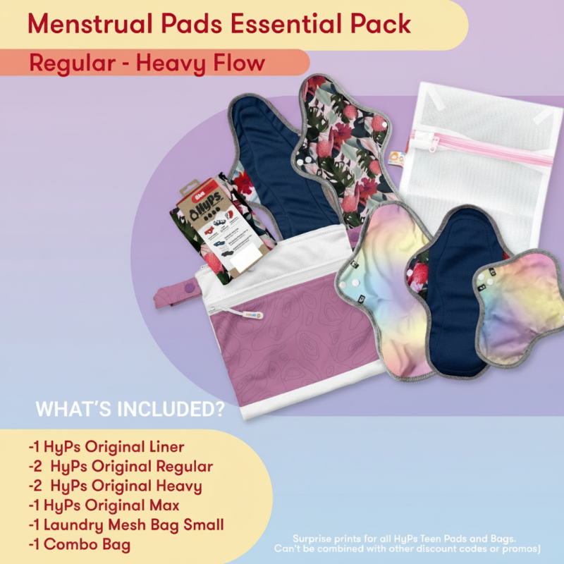 Reusable Menstrual Pads Starter Kit | 6-Pad Essential Pack