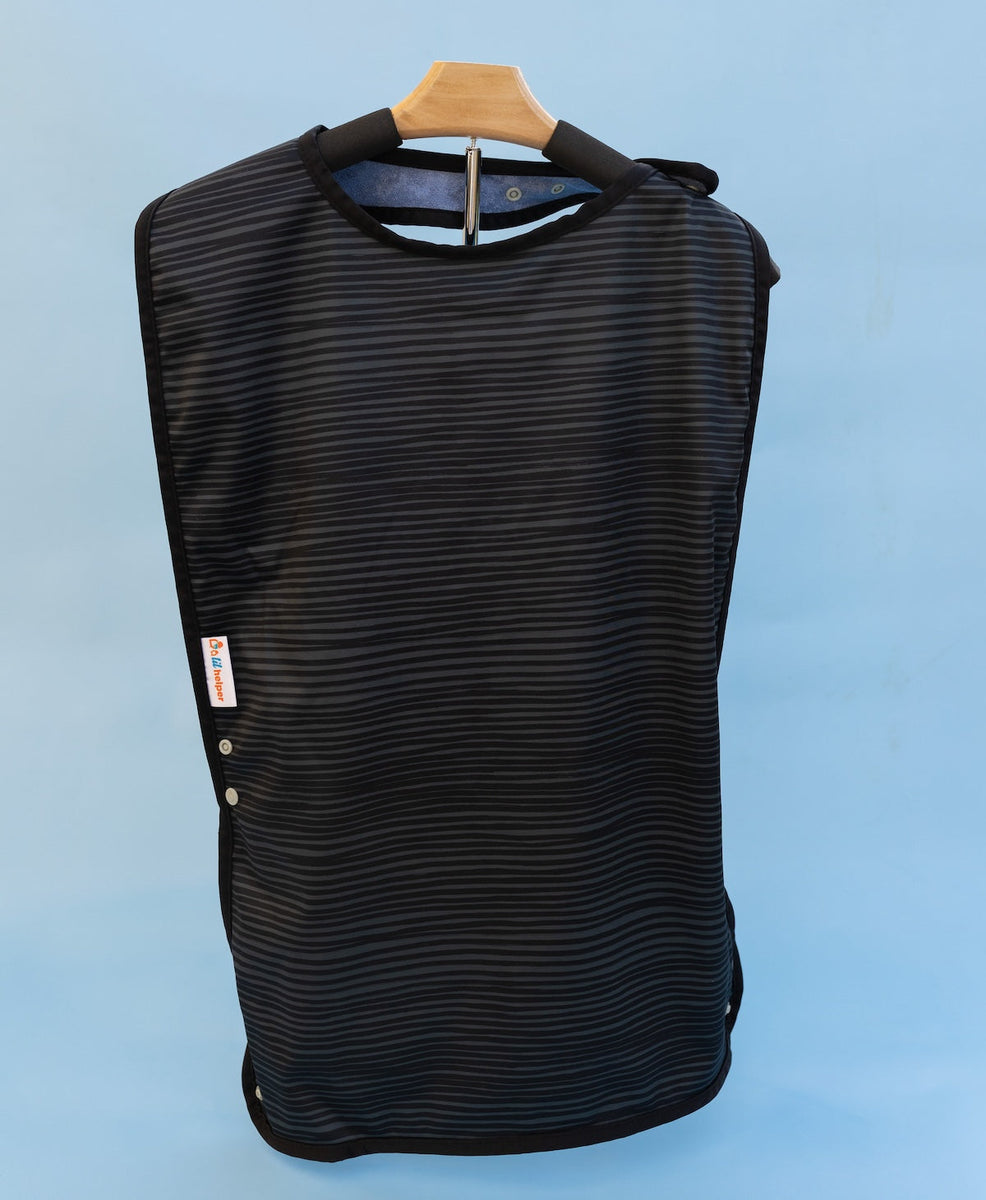 Waterproof Adult Bib with Adjustable Fit & Spill-Catching Pockets